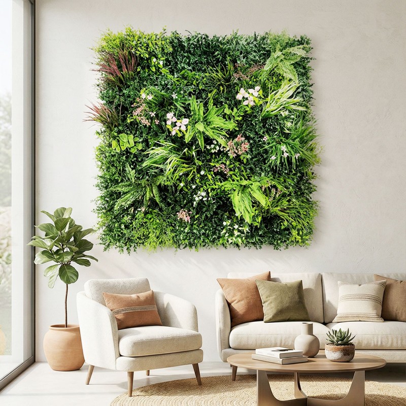 Mur végétal artificiel Love Room : panneau floral intérieur extérieur